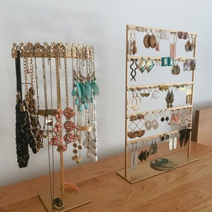 Wall Mounted Shelf and Earring Organizer Earring Holder | Etsy