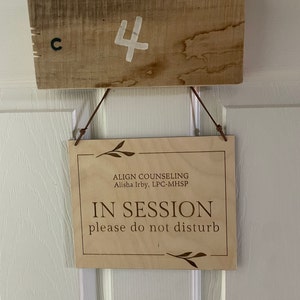 Personalized Double Sided Door Sign for Office Welcome Sign in Session ...