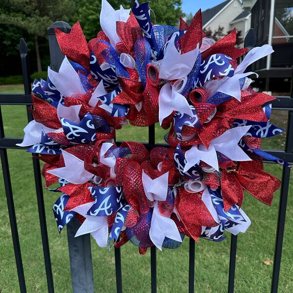 Offray MLB Atlanta Braves Fabric Ribbon, 2-1/2-inch by 9-feet, Blue ...