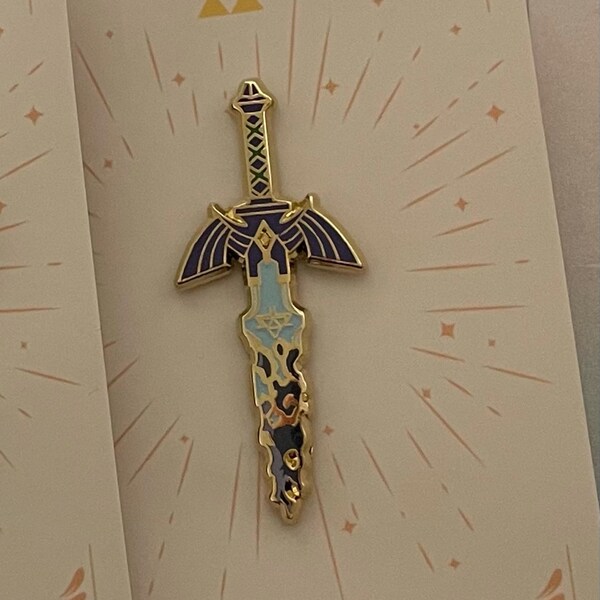 Glow in Dark Master Sword Pin - Gold Plated Hard Enamel Pin - Zelda ...