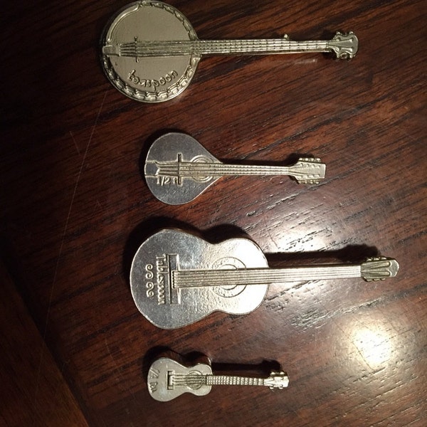 Americana Measuring Spoons- Guitar, Banjo, Mandolin and Fiddle ...