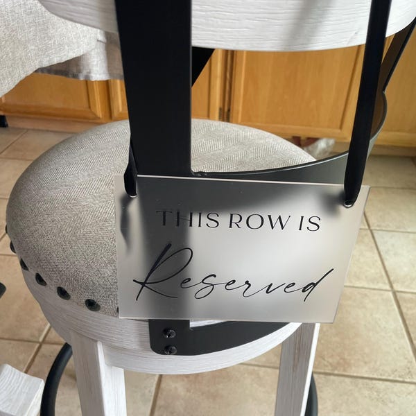 This Row is Reserved Sign for Wedding Ceremony, This Seat is Reserved ...