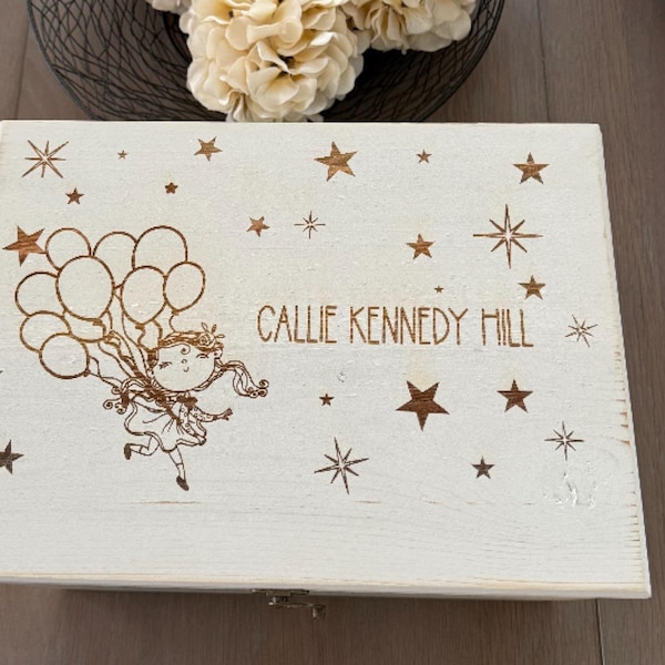 Wooden Memory Box, Time Capsule Box, Baby Keepsake Box, Children's ...