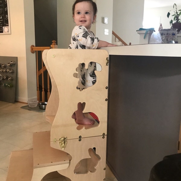 Kids Learning Chair Kitchen Step Stool Children Table Learning Chair ...