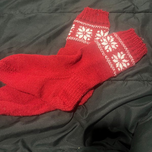 Winter Socks Knitting Pattern, Fair Isle, Stranded, Colorwork - Etsy