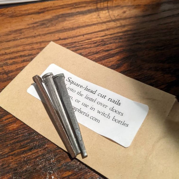 3 Traditionally Made Square Cut Iron Nails for Protection, Spellwork or ...