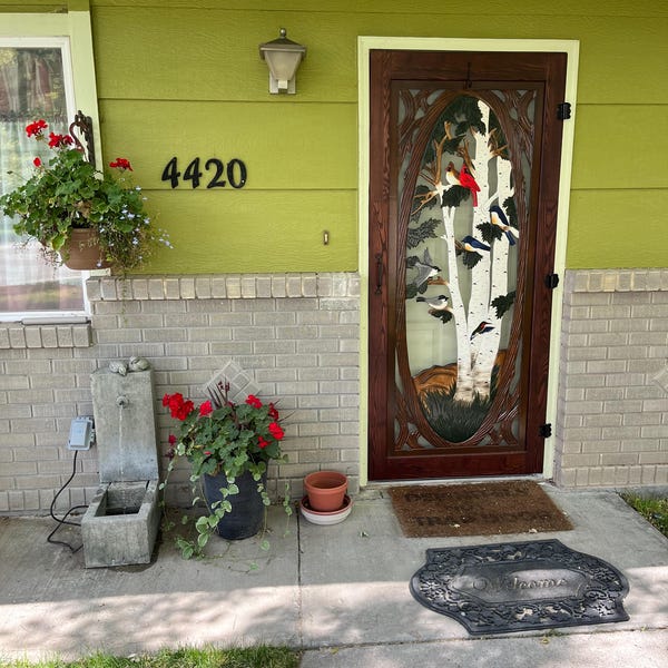 Bird Screen Door, Bird Pine Screen Door, Handmade Bird Screen Door ...