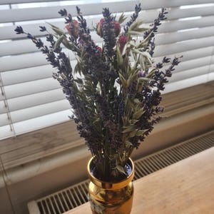 Dried Rose & Lavender Bouquet Everlasting Flower Arrangement Bridesmaid ...