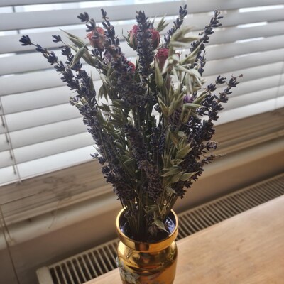 Dried Rose & Lavender Bouquet Everlasting Flower Arrangement Bridesmaid ...