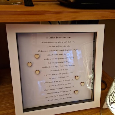 Memory Poem, Frame, A Letter From Heaven, Poem Picture, Shadow Box ...