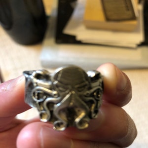 Cthulhu Ring Handcrafted Pewter Ring Adjustable Men's Ring Doctor Gus ...