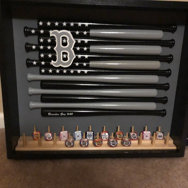 Custom Logo Baseball Bat Flag Ring Display - Etsy