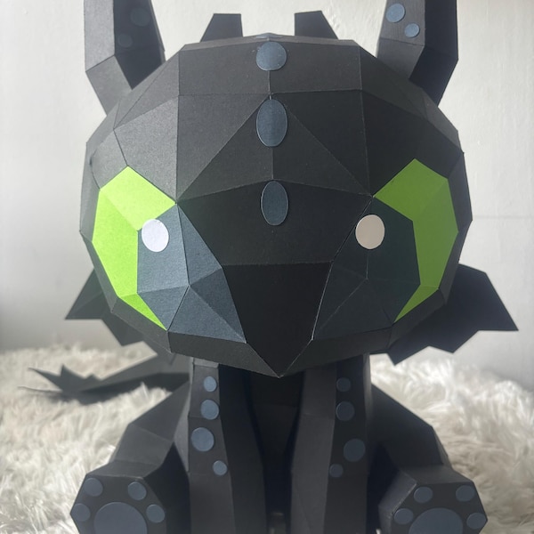 Stitch and Night Fury Dragon PDF SVG Papercraft DIY Pepakura Origami ...