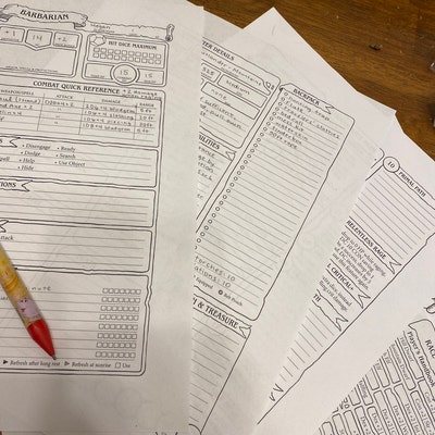 Custom / Multiclass Character Sheet D&D 5e - Etsy