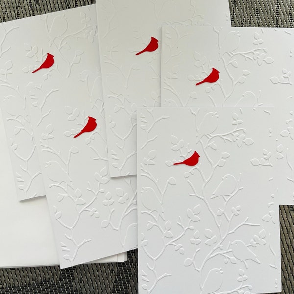 Embossed Flower Cards 5 White Blank Note Card Set Flowers in the Garden ...