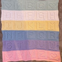 Alphabet Baby Afghan Bobble Stitch Crochet Pattern, Written Row by Row ...