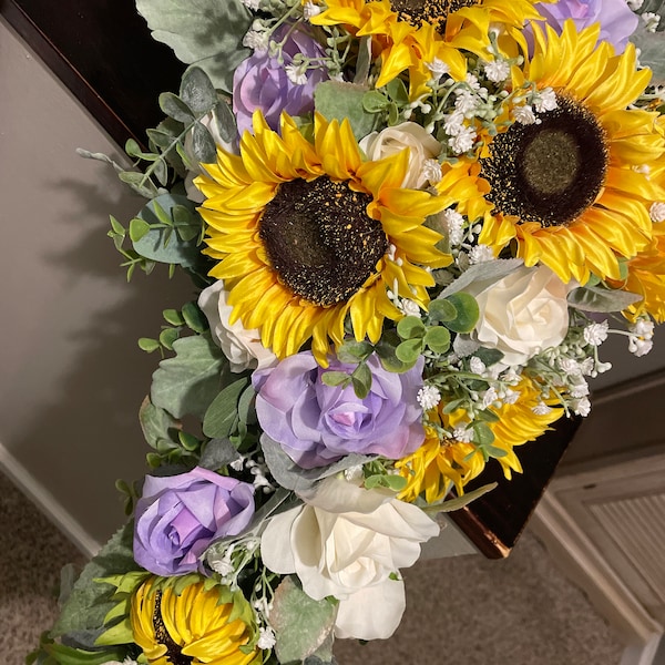 Sunflower Cascading Bridal Bouquet | Cascade Wedding Bouquet Collection ... Sunflower Cascading Bridal Bouquet | Cascade Wedding Bouquet Collection ...