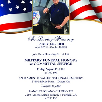 Funeral Card Military, Celebration of Life Invitation, Military Funeral ...