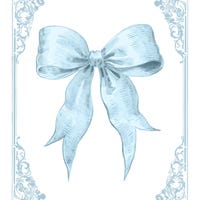 Blue Coquette Bow Printable, Vintage Girly Wall Art, Preppy Aesthetic ...
