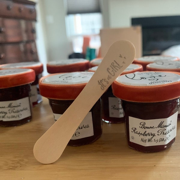 Mini Wooden Jam Spreaders: Hand Stamped Birchwood Tasting Spoons (3 1/2 ...