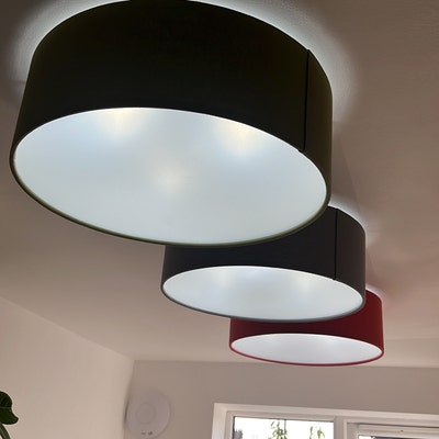 XL Black Drum Lampshade Oversized Light Shade XL Drum Lampshade Extra ...
