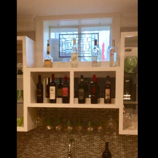 Stained Glass Window Panel RED ROSE Contemporary Stain Glass, Rose ...