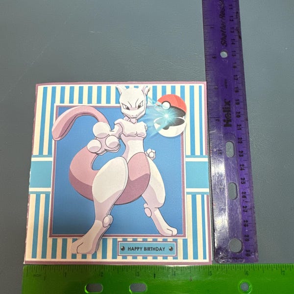 Handmade Pokemon Mewtwo Birthday Card. - Etsy