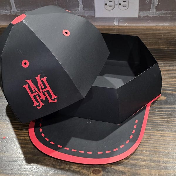 Baseball Cap Box Svg, Favor Box, Baseball Cap, Sports Gift Box ...