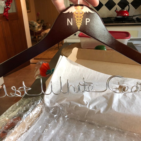 1st White Coat, Personalized Nurse Practitioner Hanger, New Graduate or ...