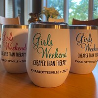 Girls Weekend Cheaper Than Therapy DECALS for Wine Glass, Yeti or ...