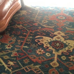 Antelope Rug Blue Wool Area Rug Runner Handmade, Grey Antelope 8x10 ...