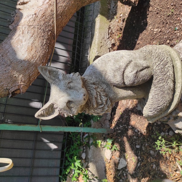 Regal Fox Stone Statue | Outdoor Animal Garden Ornament Decor Wildlife ...