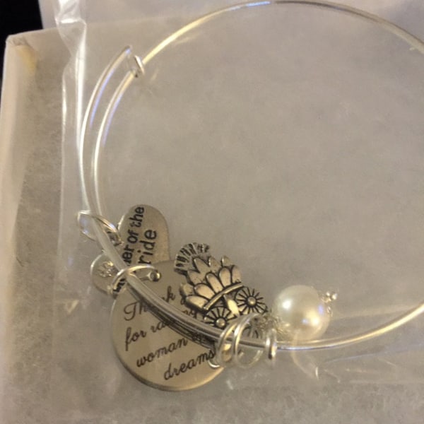 WDB, Mother of the Bride Adjustable Bangle, Mother of the Bride ...