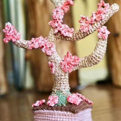 Mini Everlasting Cherry Blossom Bonsai in Crochet Pattern Only - Etsy