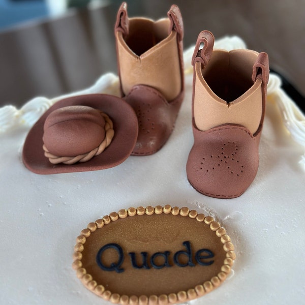 Fondant Cowboy Cake Toppers - Fondant Boots - Fondant Cowboy Hat ...