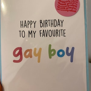 Happy Birthday Gay Boy, Gay Birthday Card. Queer Card, Funny Birthday ...