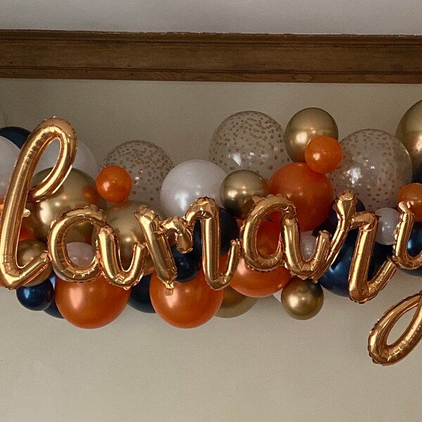 Custom Script Balloon Banner | Foil Letter Balloon Garland, Party Decor ...