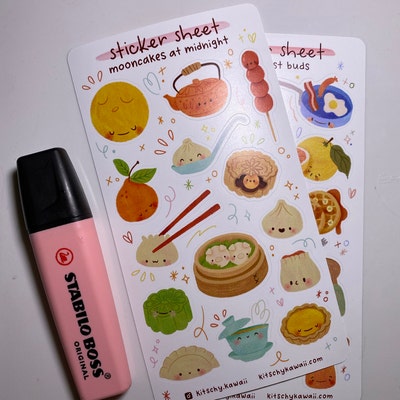 Dim Sum Sticker Sheet Dumpling Stickers Kawaii Stickers Cute Stationery ...