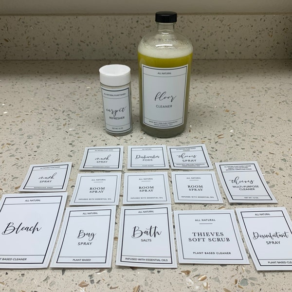 Modern Font Bleach Label | Laundry Label | Glass Bottle Label ...