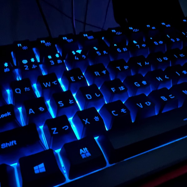 English & Japanese Dual Languages Backlit Keycaps Set for Mechanical ...
