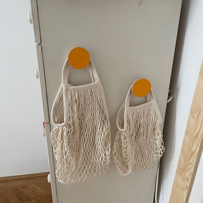 Self-adhesive Oak Wooden Rounded Wall Hooks Sets, Danish Oil Finish ...