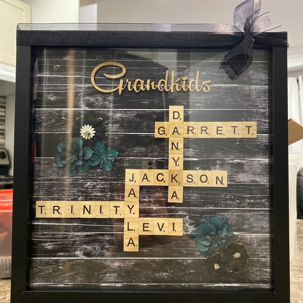 Scrabble Family Name Frame Art, Family Tree Wall Art, Scrabble Tile ...