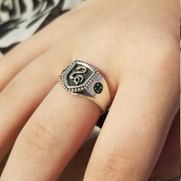 House Signet Ring - the Snake - Sterling Silver - Etsy
