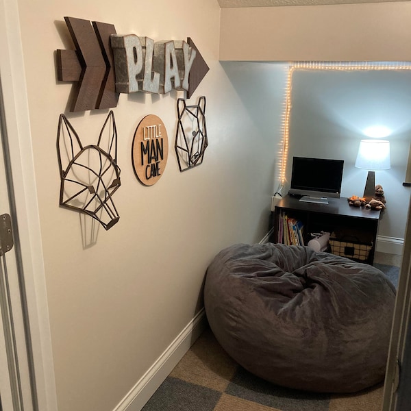 Little Man Cave Round 3D Wooden Sign || Boys Room Decor || Baby Shower ...