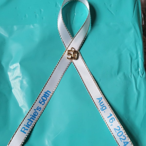 3/8" Gold Edged Printed Favor Ribbons: Custom Personalized Party ...