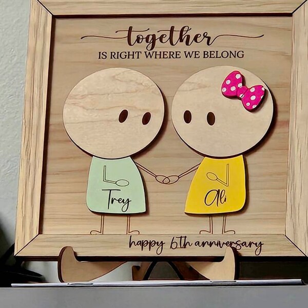Personalized Couple Wooden Sign, Valentines Day Gift for Her/him ...