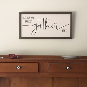 Dining Room Sign Friends and Family Gather Here Sign | Etsy
