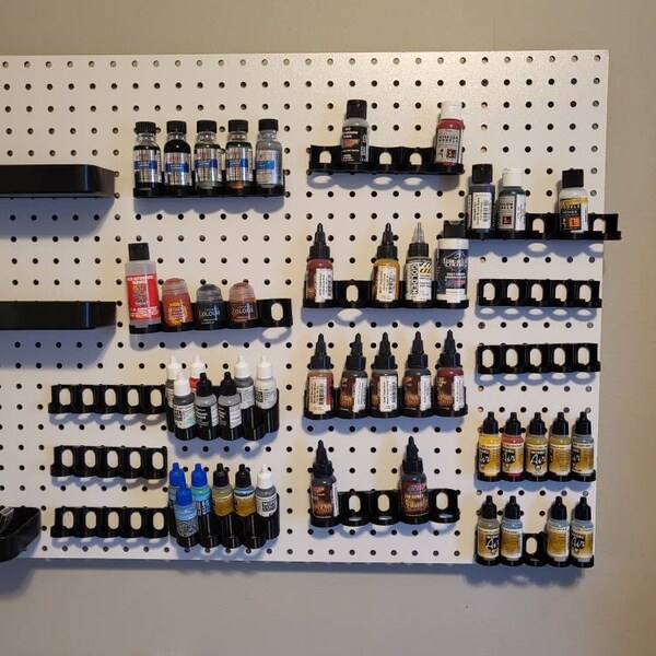 Hobby Storage - 2 Oz Bottle Acrylic Paint Racks Holders for Peg Board ...
