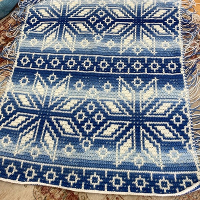 Overlay Mosaic Crochet Afghan/blanket Pattern GLORIOUS CHRISTMAS ...