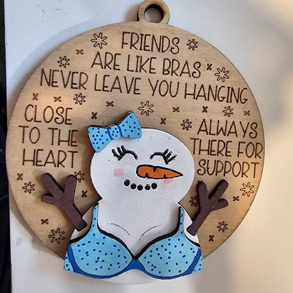 Snowman Friend Christmas Ornament SVG, Snowman Bra Christmas Ornament ...